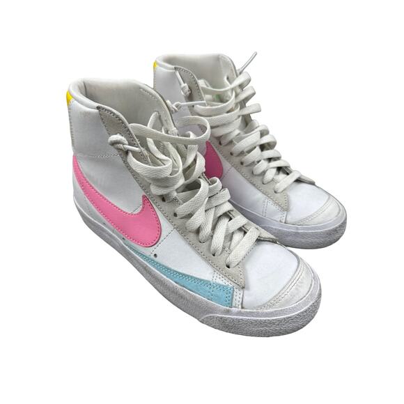 Nike | Shoes | Nike Blazer Mid 77 Pastel Sneakers In White Pink Blue ...